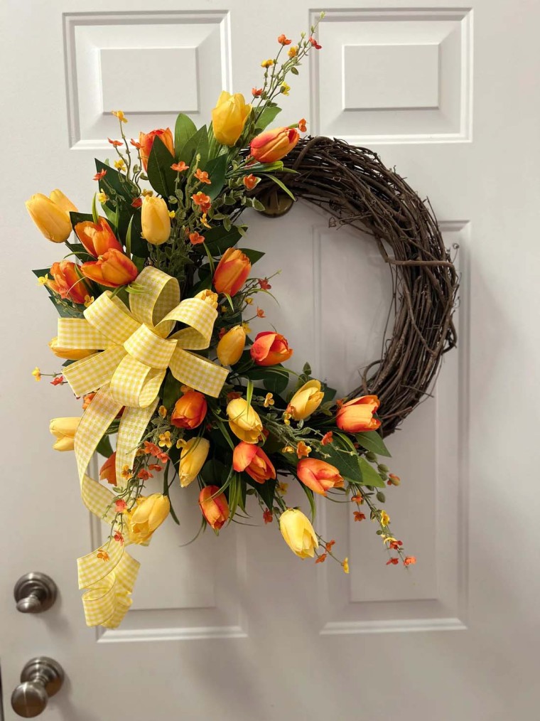 Tulip Wreath (Orange and Yellow) - Lotus Wreath Designs